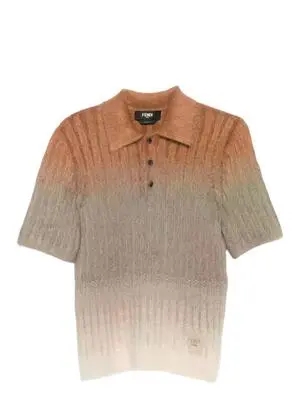 Fendi Gradient-effect Polo Shirt Grey