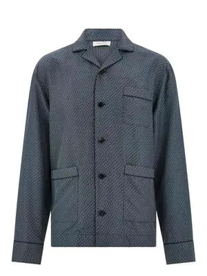 FERRAGAMO Piping Patterned Shirt - Blue