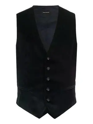 Tagliatore Single-breasted Paneled Waistcoat - Blue