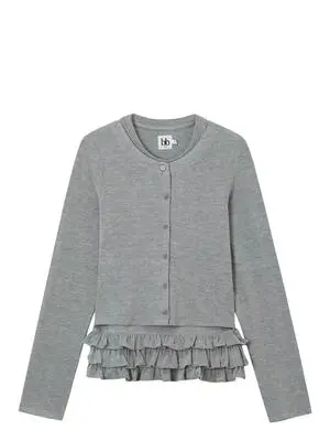 B+AB Ruffled Cardigan - Grey