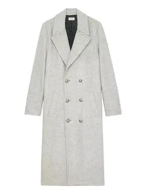 Zadig&Voltaire Double-breasted Herringbone Coat - Grey