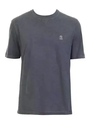 Brunello Cucinelli Logo Crewneck T-shirt - Grey