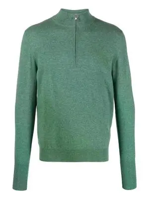 BALLANTYNE Short-zip Cashmere Jumper - Green