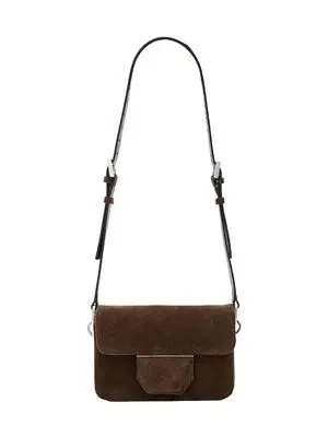 ALLSAINTS Jupiter Suede Crossbody - Fango Brow