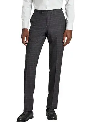 Ted Baker London Wright Tattersall Modern Fit Suit Pants - Charcoal