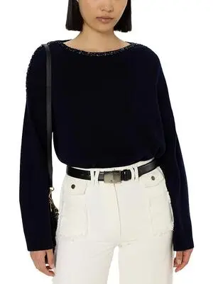 Gerard Darel Esme Wool Sweater - Navy
