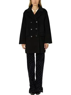 Gerard Darel Magalie Wool Double-breasted Coat - Black