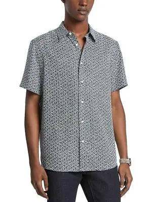 Michael Kors Classic Linen Vine Print Button Down - Midnight