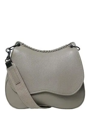 Callista Medium Grained Leather Saddle Bag - Sand