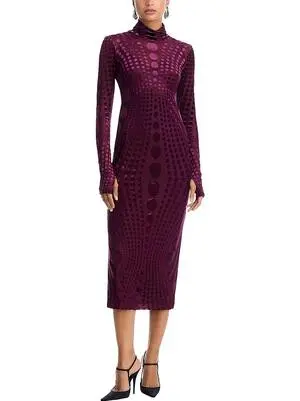 AFRM Shailene Burnout Midi Dress Cab Tonal
