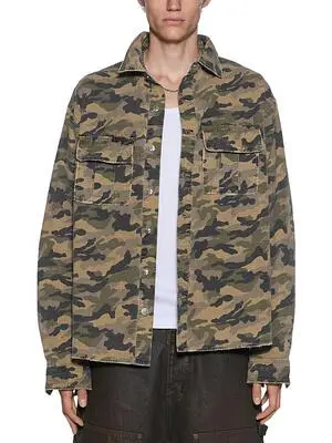 Ksubi Vulture Camo Long Sleeve Button Front Shirt - Green