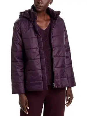 Eileen Fisher Padded Jacket With Removable Hood - Violet