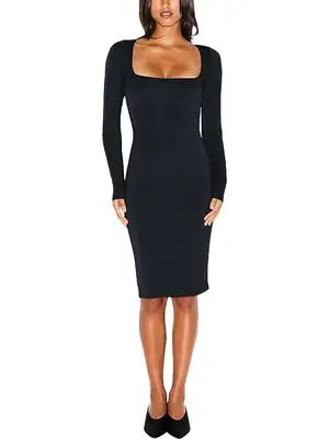 SKIMS Smooth Layers Square Neck Dress - Obsidian