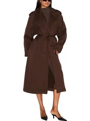 SKIMS Boyfriend Fleece Trench Coat - Espresso