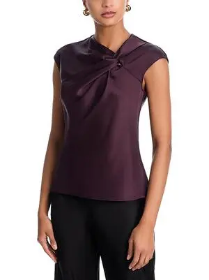 Theory Twist Bodice Top - Deep Plum
