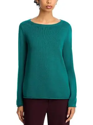 Eileen Fisher Bateau Neck Sweater - Rainforest