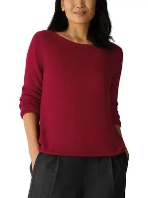 Eileen Fisher Bateau Neck Sweater Ruby