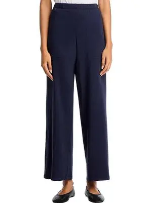 Eileen Fisher Brushed Terry Straight Pants - Ink