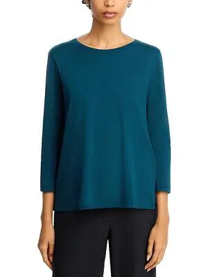 Eileen Fisher Cotton Round Neck Easy Top - Alpine