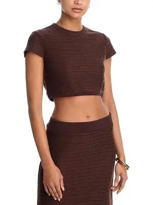 Simkhai Lidie Cropped Top - Chocolate