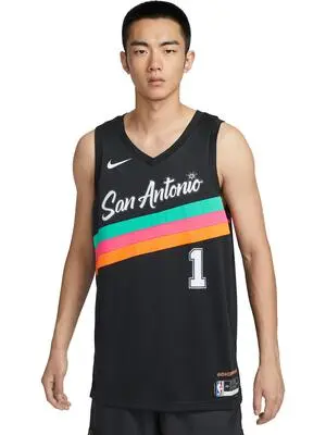Nike Victor Wembanyama San Antonio Spurs City Edition Nba Swingman Jersey - Black