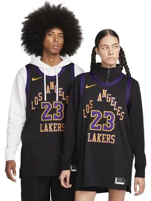 Nike Lebron James Los Angeles Lakers City Edition Dri-fit Adv Nba Authentic Jersey - Black