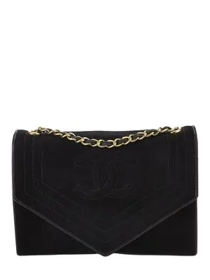 CHANEL Chanel Suede Tri-Border Envelope Flap Small