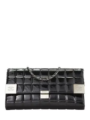 Chanel Patent Chocolate Bar Clutch - Black