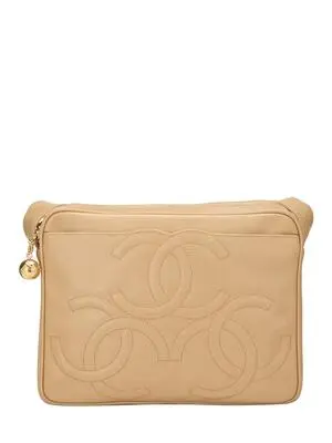 Chanel Caviar Leather Shoulder Bag - Beige