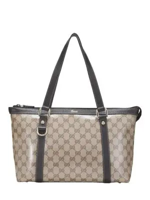 Gucci Crystal Abbey Zip Tote - Brown