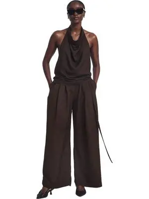 NINETY PERCENT Evie Wide-leg Trousers - Bitter Chocolate