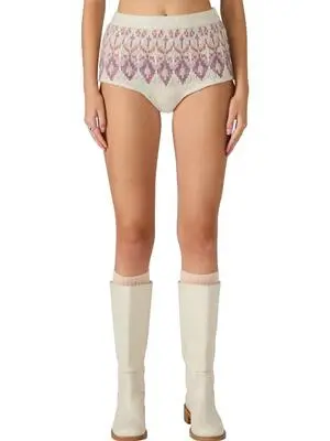 Steve Madden Suzette Fair Isle Knit Microshorts - Lilac Multi