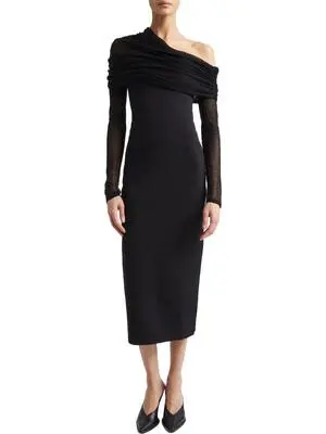 Altuzarra Meyer Draped One-shoulder Midi Dress - Black