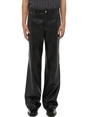 Helmut Lang Bonde Leather Utility Pants - Black/black