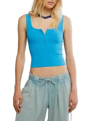 Free People Simply Soft Cotton Blend Tank - Breezy Blue