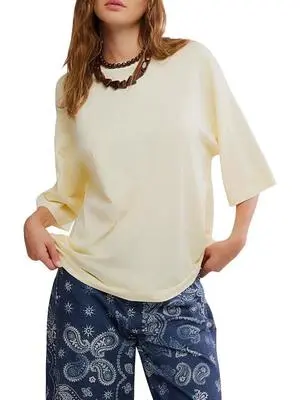Free People Oversized Cotton T-shirt - Perfect Flan