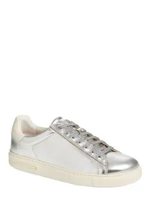 BIRKENSTOCK Bend Leather Low Top Sneakers Silver Metallic