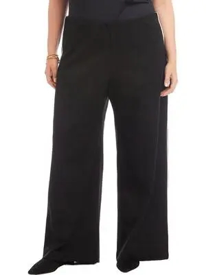 Karen Kane Contrast Piped Wide Leg Pants - Black
