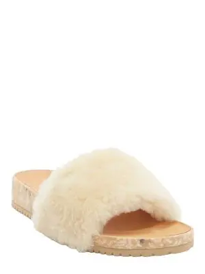 FLEKS San Ysidro Genuine Shearling Slide Sandal - Morning Coffee