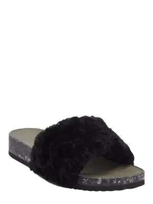 FLEKS San Ysidro Genuine Shearling Slide Sandal - Raven