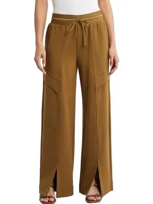 Wit & Wisdom Glider Skyrise Wide Leg Drawstring Pants - Golden Olive