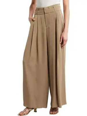 Wit & Wisdom Skyrise Triple Pleat Palazzo Pants - Cinder
