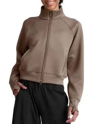 Beyond Yoga Piping Detail Bomber Jacket - Cappuccino