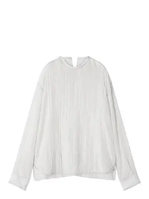LANVIN Pleated Silk Top - Ecru