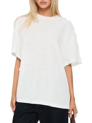 Princess Polly Oversized Cotton Blend T-shirt - White