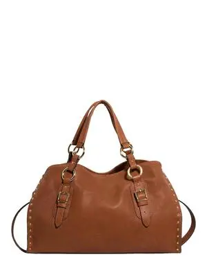 AIMEE Large Rodeo Leather Satchel - Chestnut