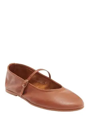 Steve Madden Besette Mary Jane Flat - Tan Leather