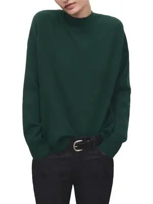 Mango Turtleneck Long Sleeve Sweater - Dark Green