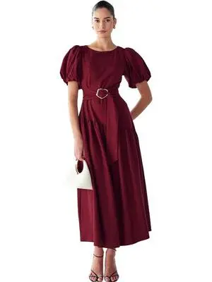 WILLA Elona Midi Dress - Burgundy