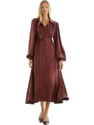 SECRET PON-PON Polly Shirt Dress - Mulberry